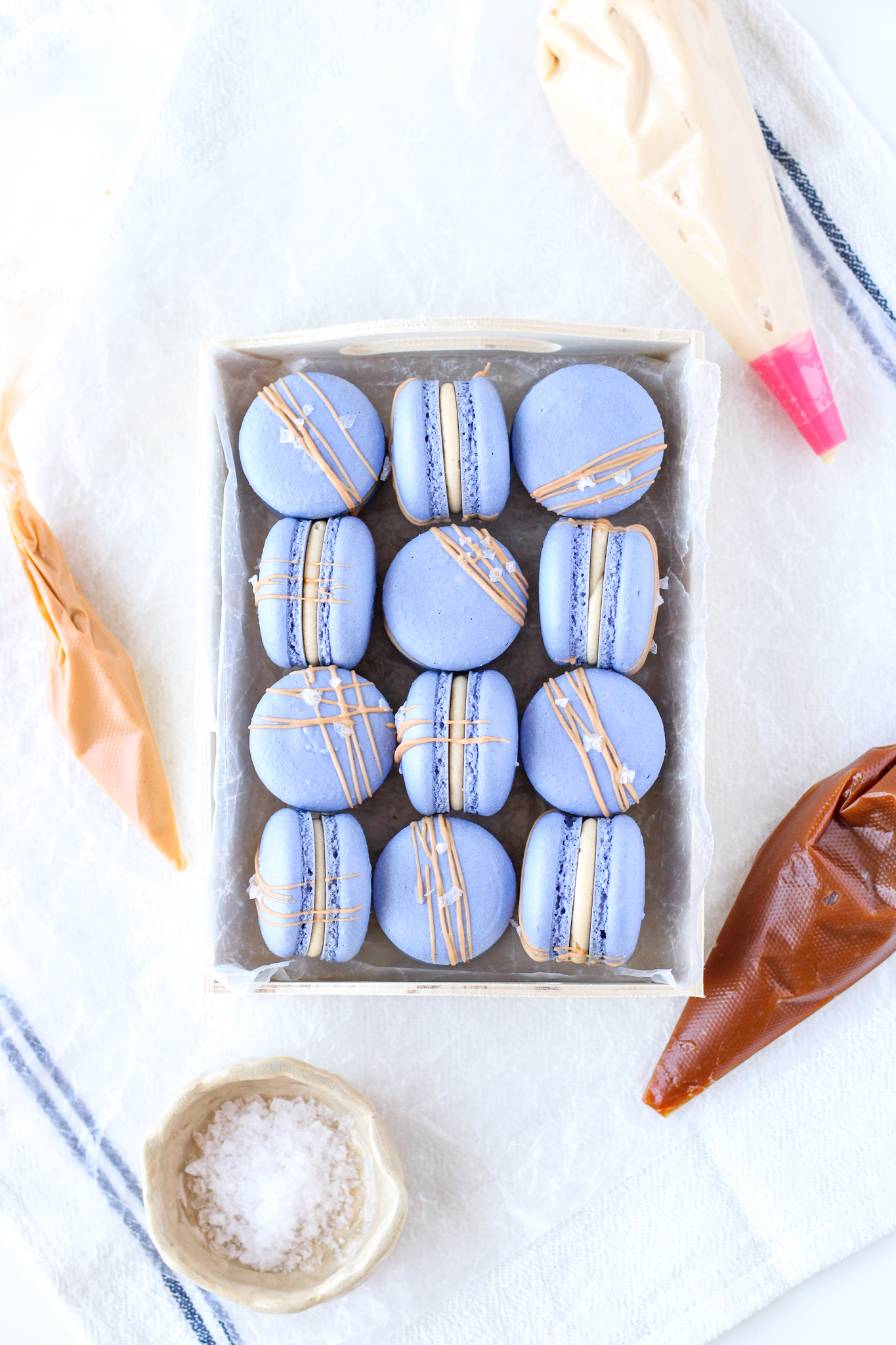 Salted Caramel Macarons - Bakes and Blunders