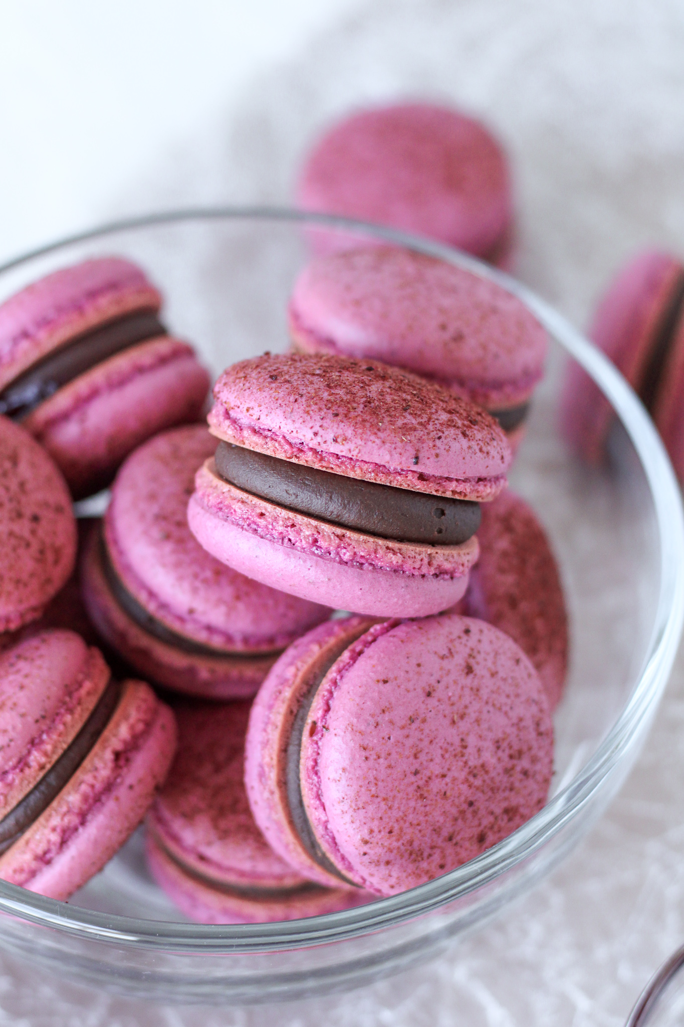 Chocolate Raspberry Macarons - Bakes and Blunders