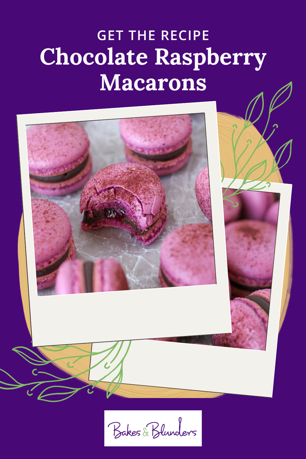 Chocolate Raspberry Macarons - Bakes and Blunders